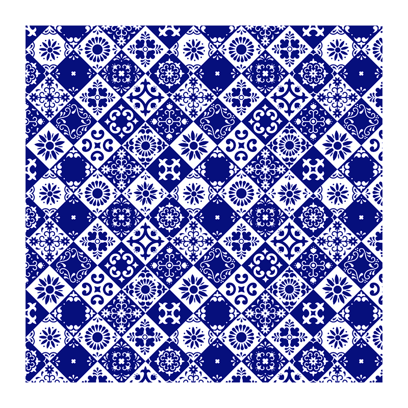 Polymer Clay Transfer Paper - Blue tiles 03